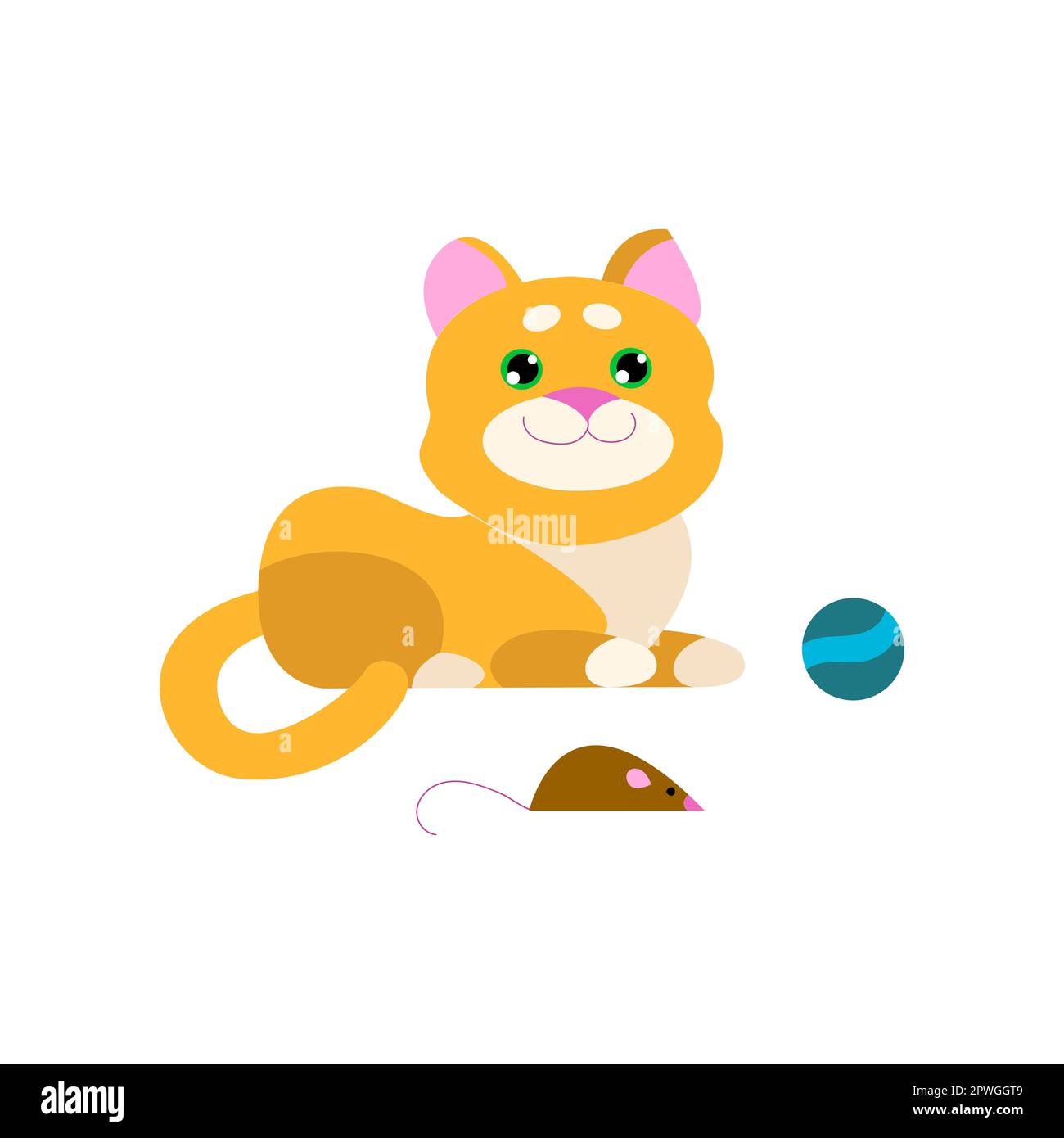 Cat cartoon character sitting vector illustration Stock Vector Image ...