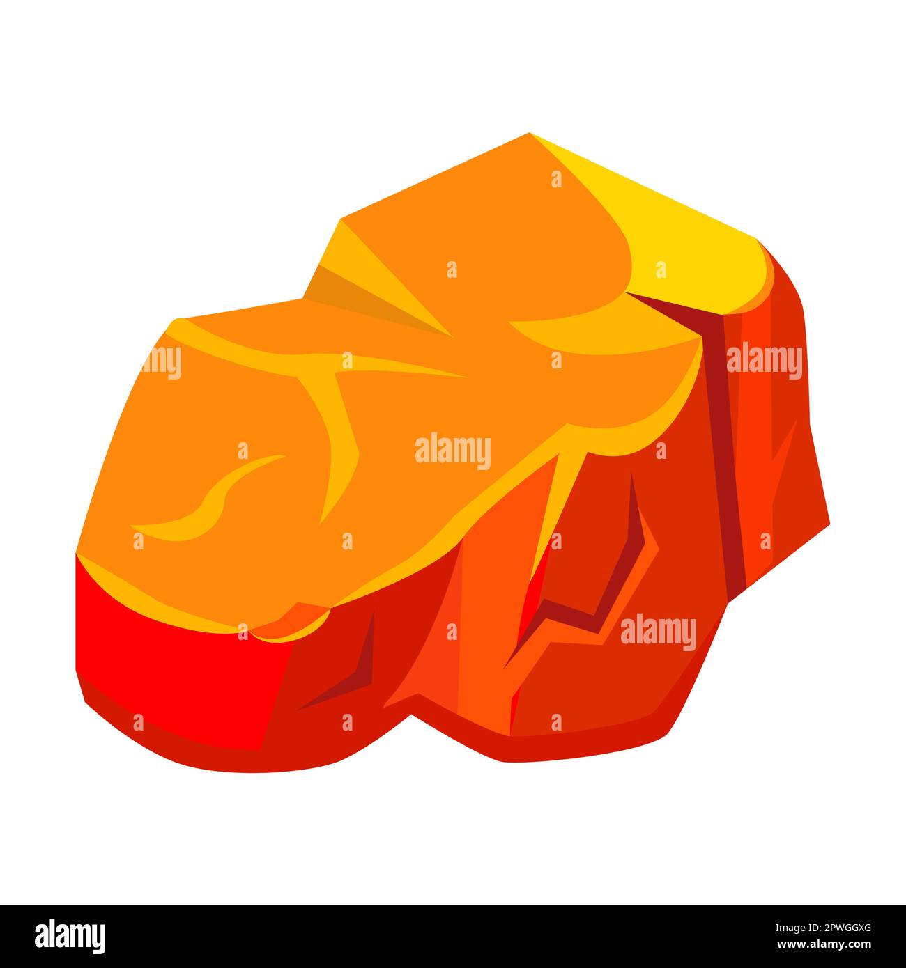 Hot red coal for grill and barbecue cartoon illustration. Pile of ...