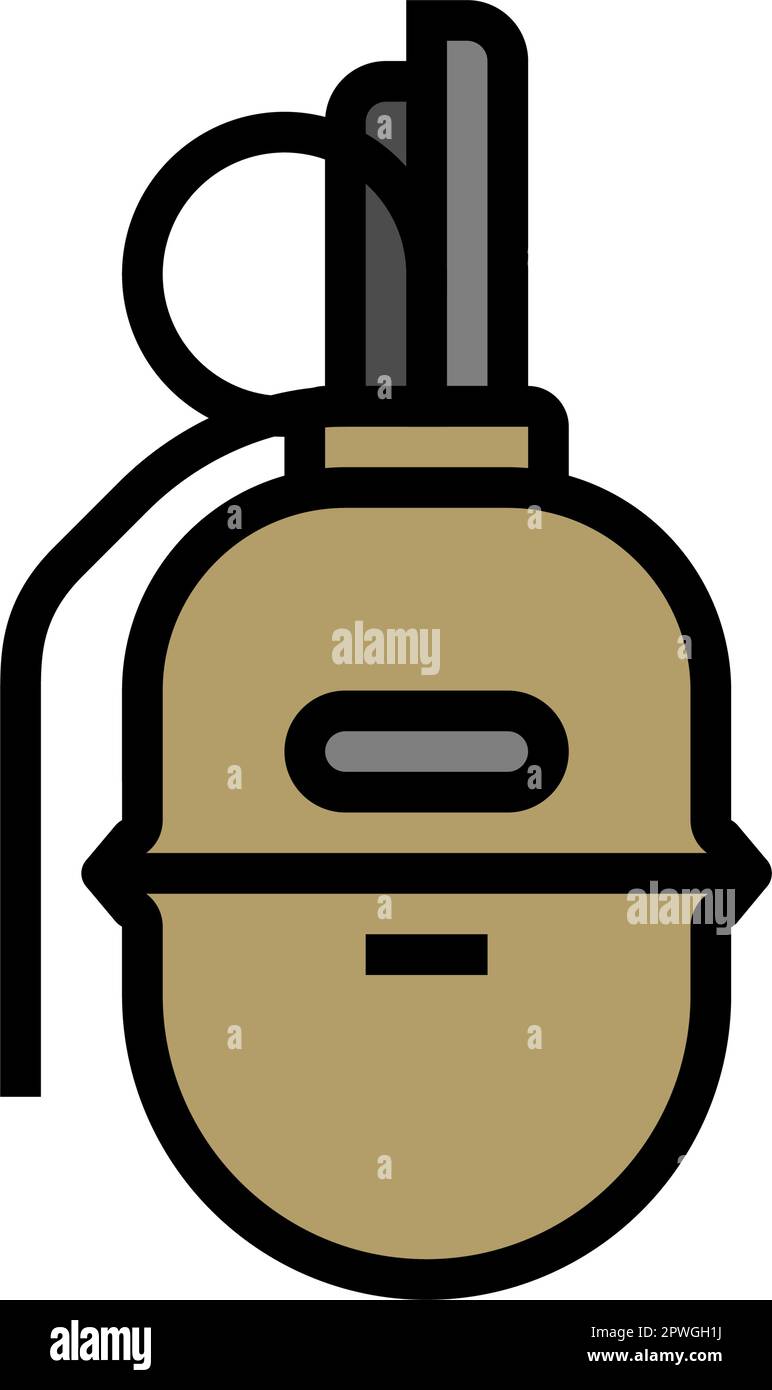 hand grenade weapon war color icon vector illustration Stock Vector ...