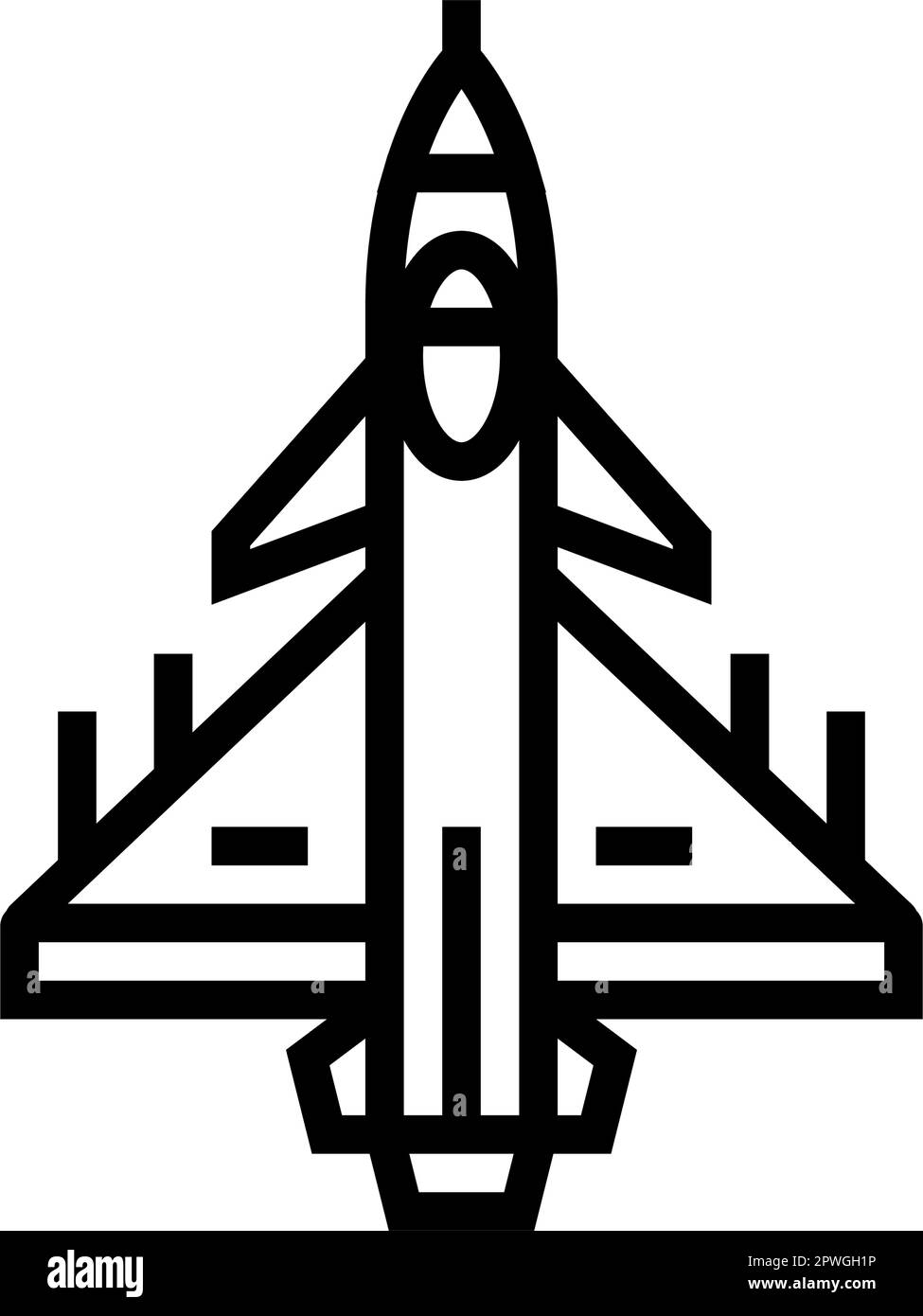fighter jet weapon war line icon vector illustration Stock Vector Image ...