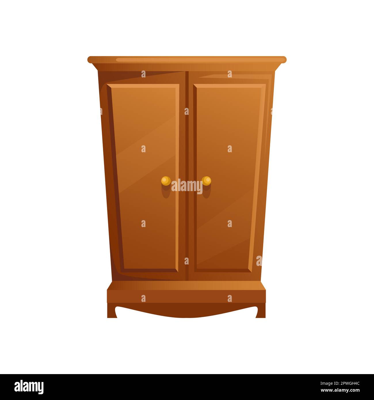 Brown cabinet in classic style cartoon vector illustration Stock Vector ...