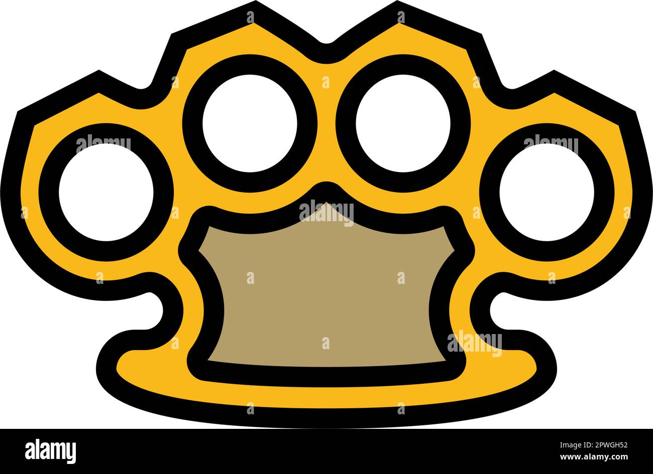 brass knuckles weapon military color icon vector illustration Stock ...