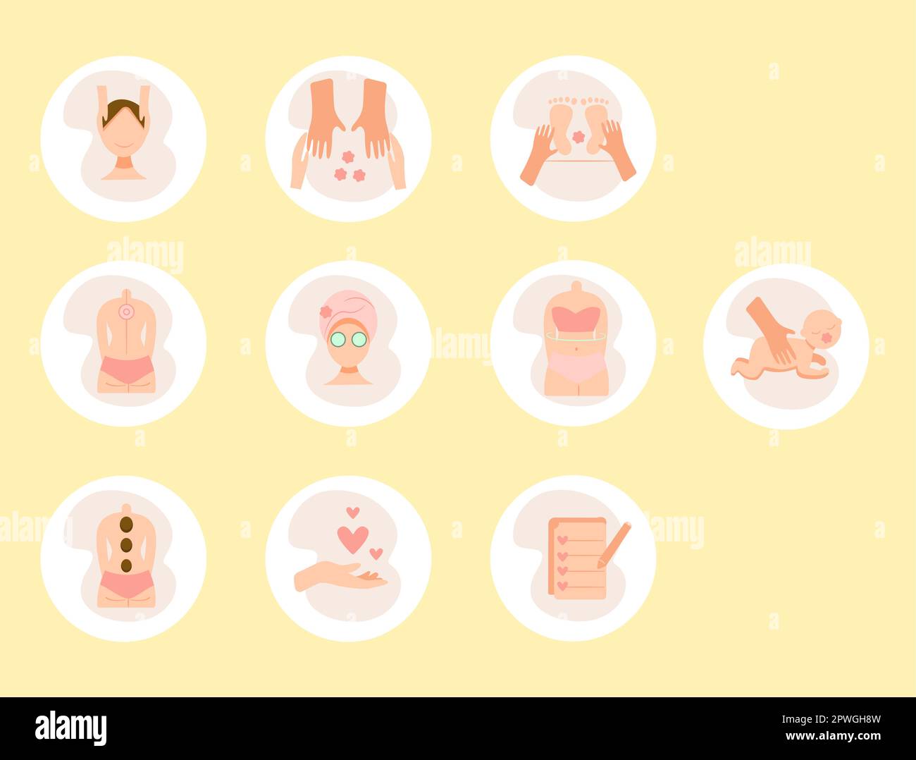 Minimalism pastel colors Icons about massage Stock Vector Image & Art - Alamy