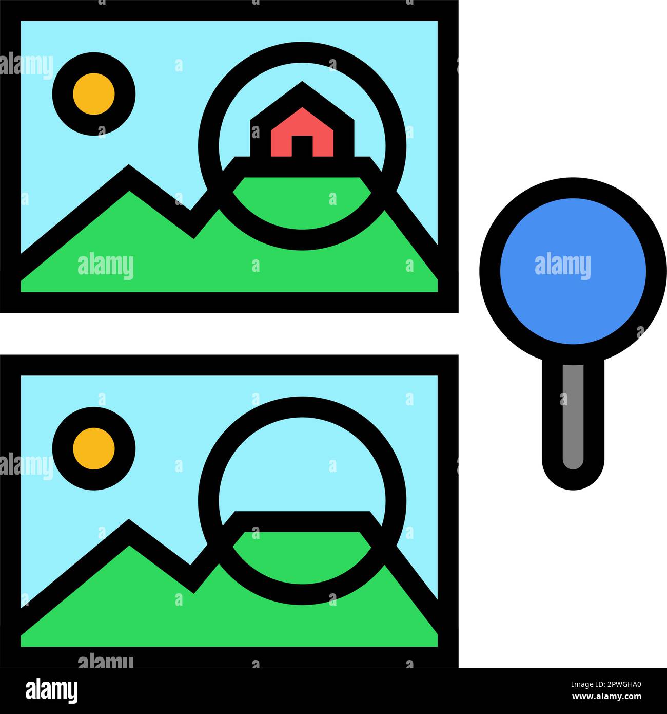 find the difference color icon vector illustration Stock Vector Image ...