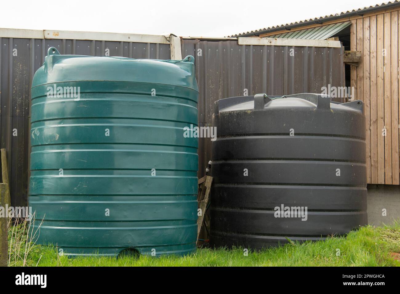 rainwater collection tanks Stock Photo - Alamy