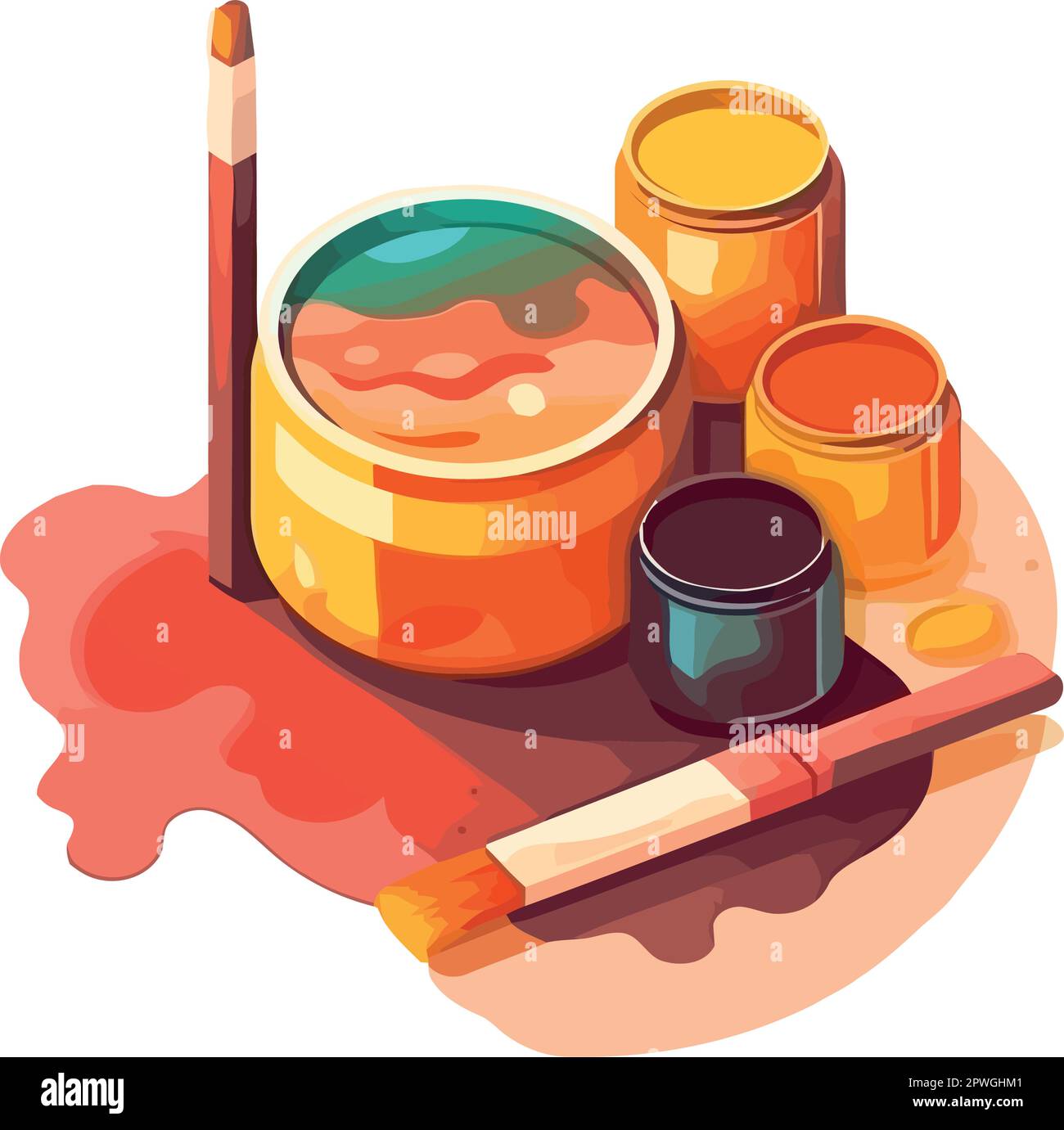 Ink pencil and watercolor on paper Stock Vector Images - Alamy