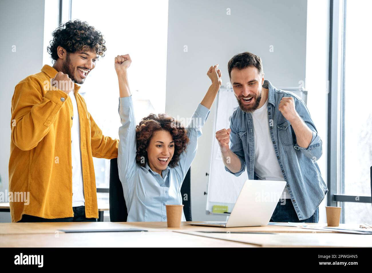 Successful people of different nationalities, business team, working ...