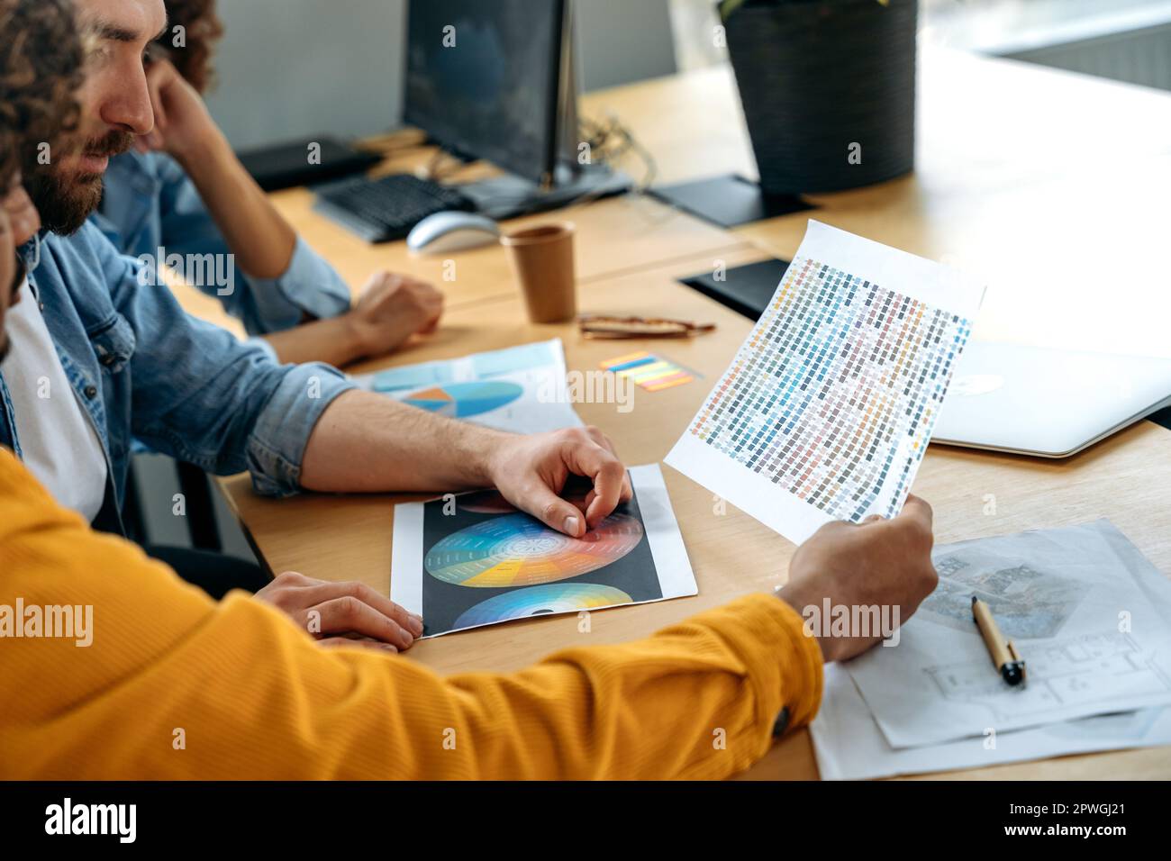 Design project concept. Pantone color palette and the layout of the ...