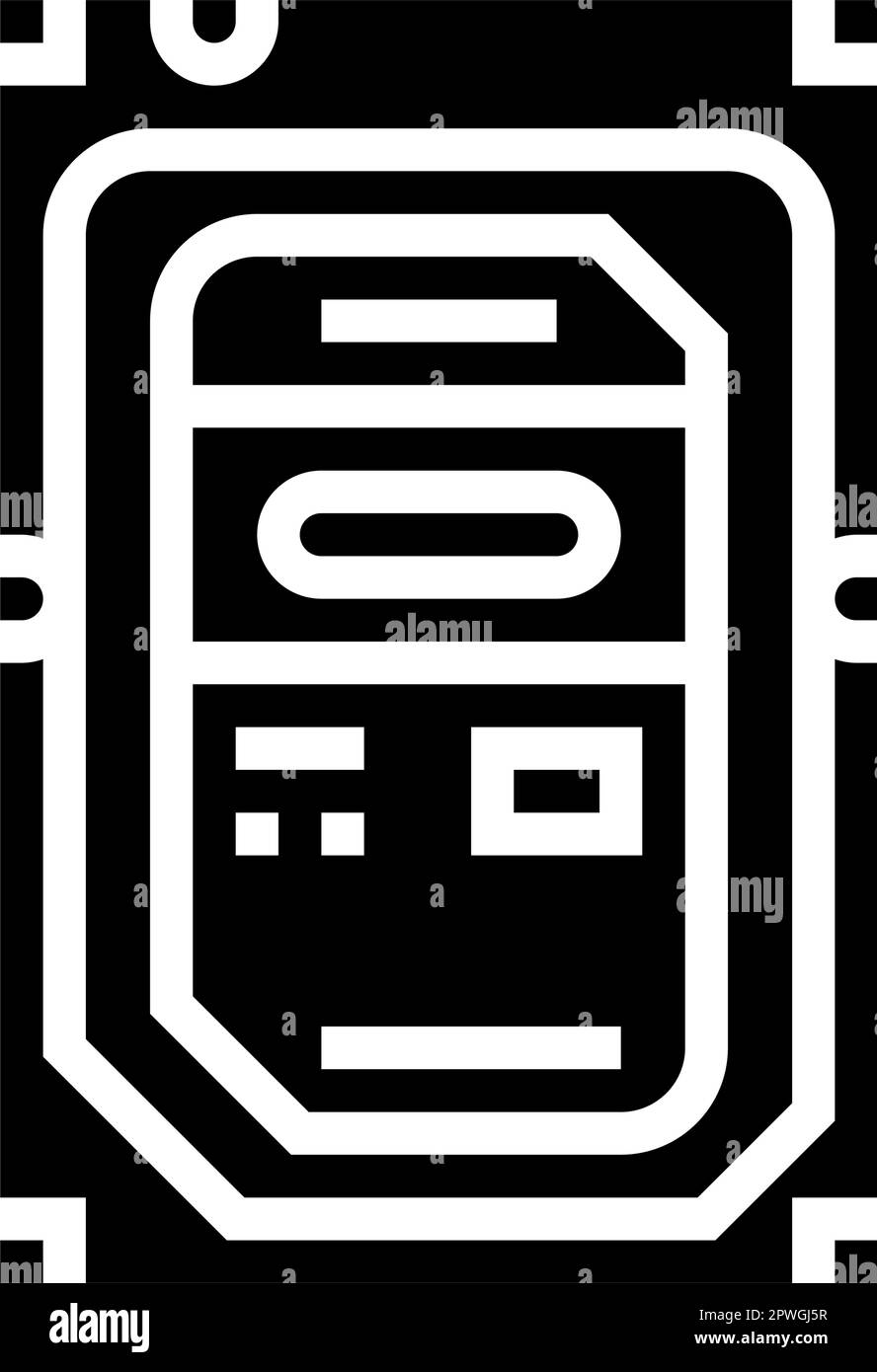 hard drive gaming pc glyph icon vector illustration Stock Vector Image ...