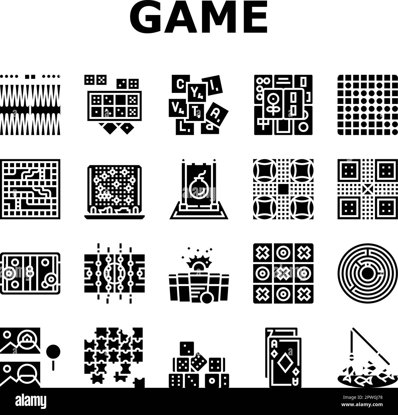 Game Table Play Board Icons Set Vector Stock Vector Image And Art Alamy