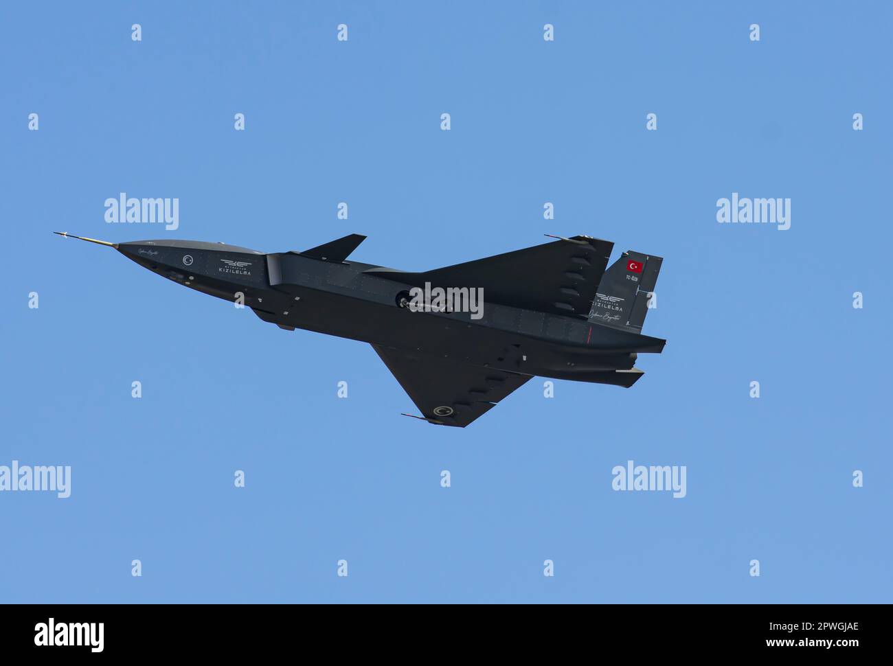 Baykar Bayraktar KIZILELMA Turkish unmanned fighter jet during Flight ...