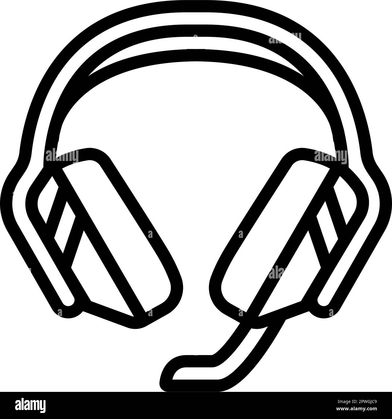 headset gaming pc line icon vector illustration Stock Vector Image ...
