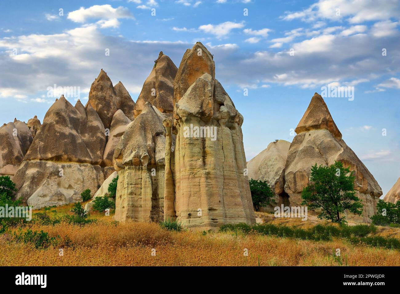 Large-scale panoramic view of Cappadocia, natural geological formations ...