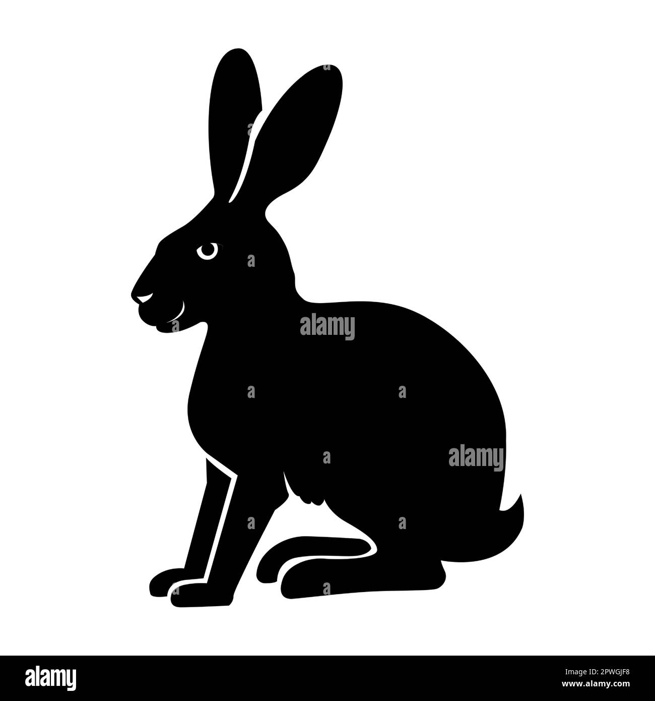 Rabbit icon silhouette isolated on white background vector Stock Vector ...