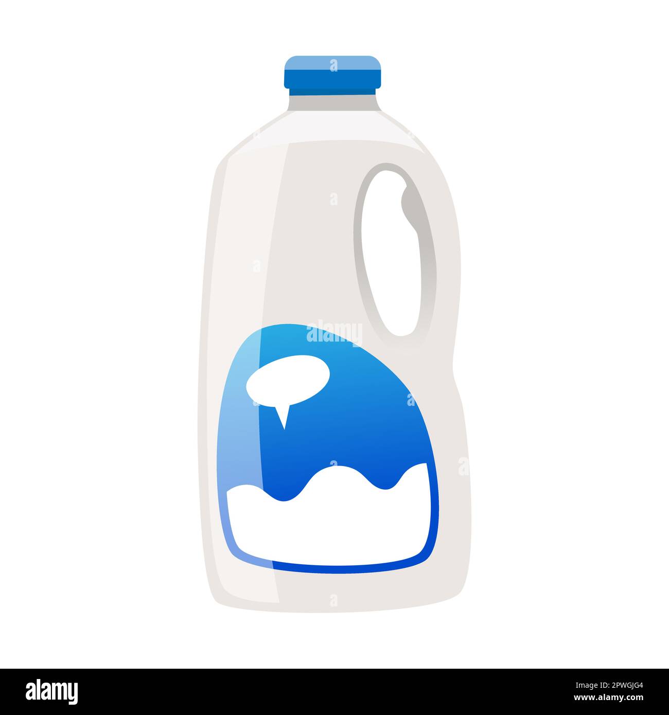 Milk in plastic container vector illustration. Fresh cow milk in carton ...