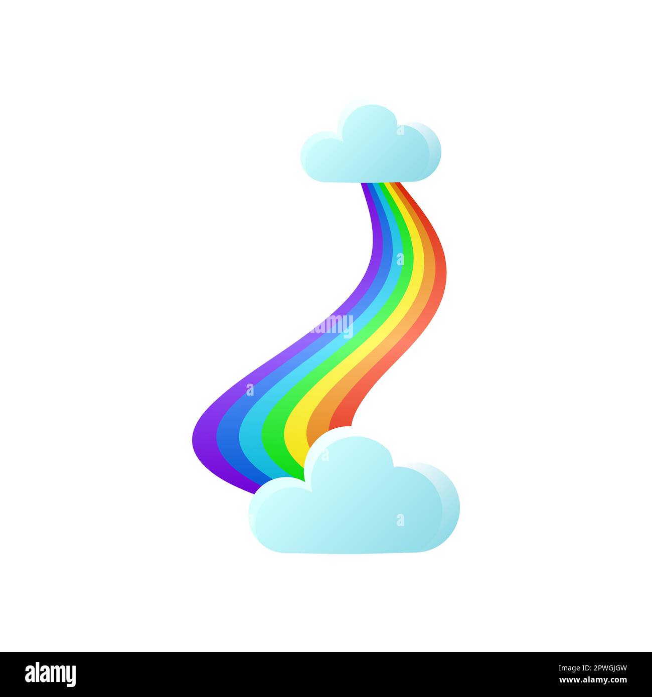Cute rainbow vertical curve with clouds sticker Stock Vector Image ... Cute rainbow vertical curve with clouds sticker Stock Vector Image ...