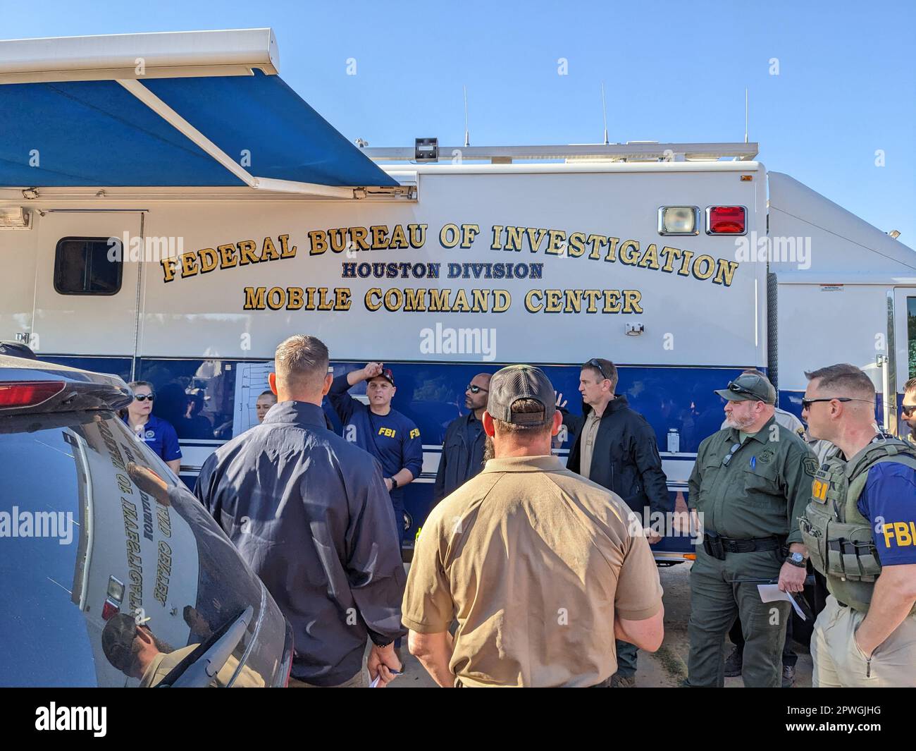 Cleveland, Texas, USA. 30th Apr, 2023. FBI Houston division agents hold ...