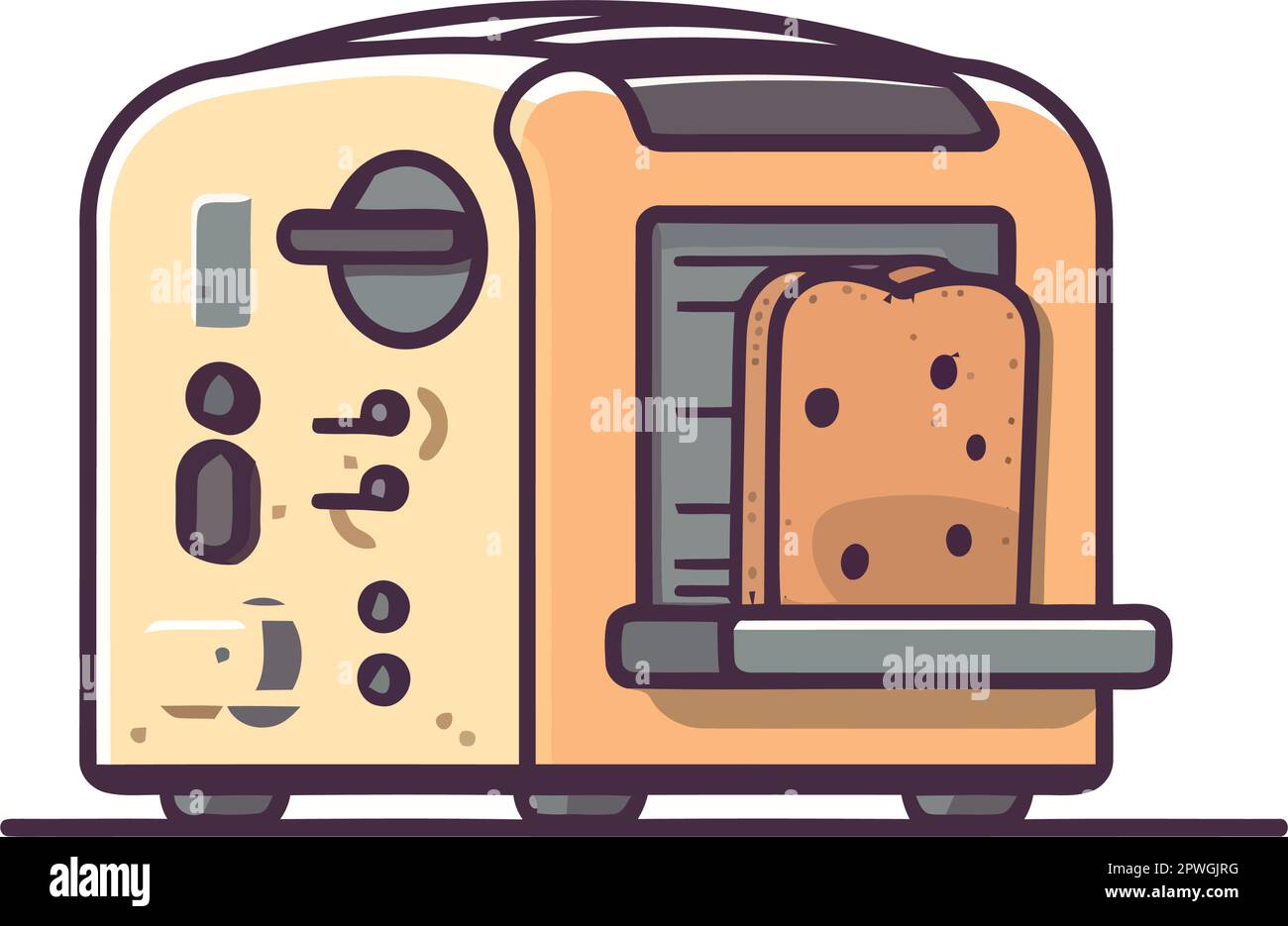 Modern toaster yellow equipment kitchen Stock Vector Image & Art - Alamy