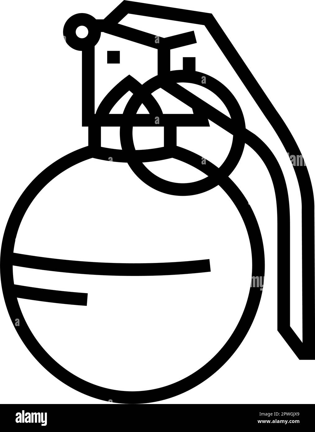 grenade weapon war line icon vector illustration Stock Vector Image ...