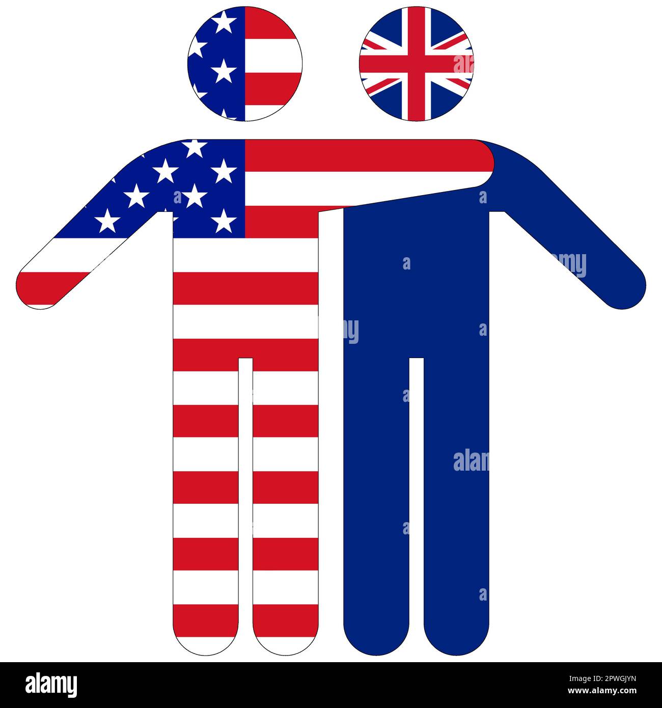 USA - UK : friendship concept on white background Stock Photo - Alamy