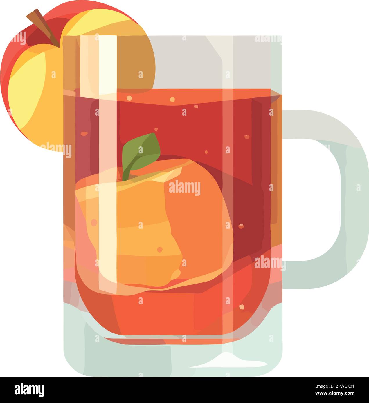 Fresh fruit cocktail in a transparent glass Stock Vector Image & Art ...