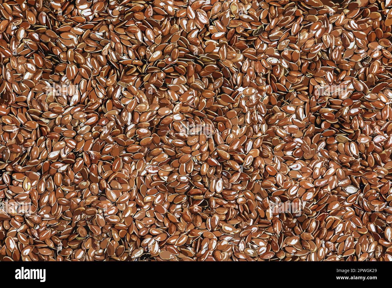 Illustration of background or texture of flax seeds. Flaxseed or linseed. Cereals. Healthy food ...