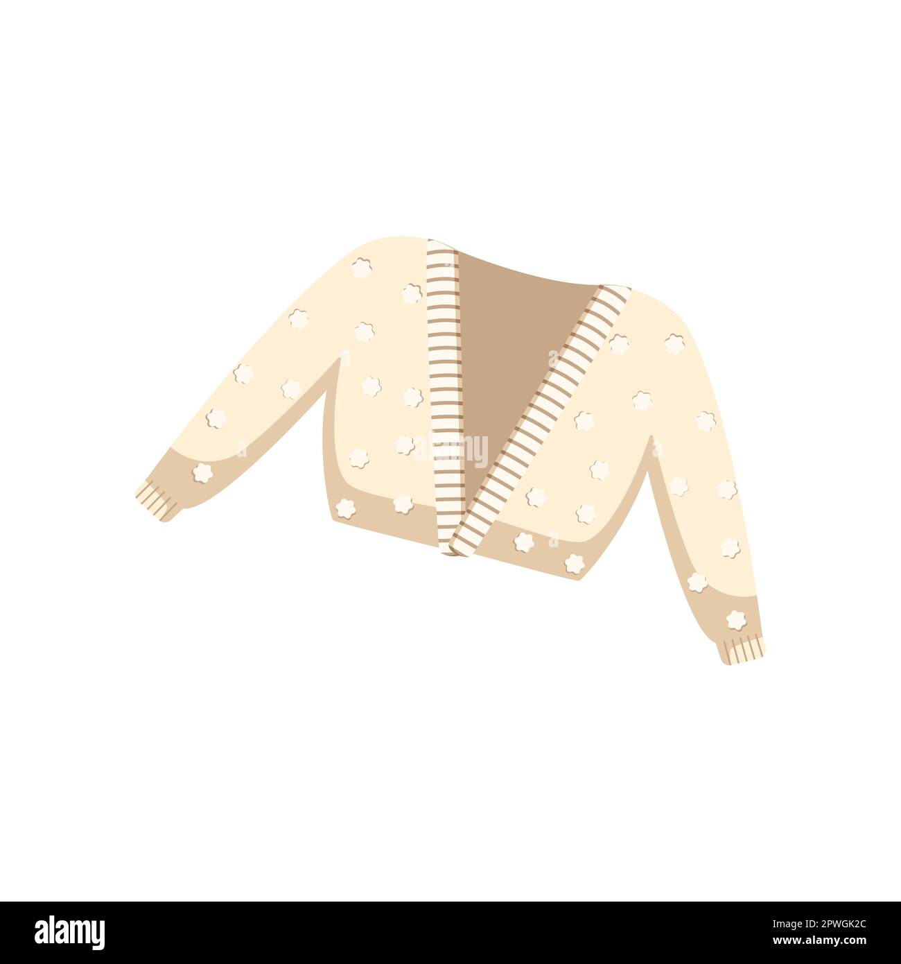 White cardigan from wool vector illustration Stock Vector Image & Art ...