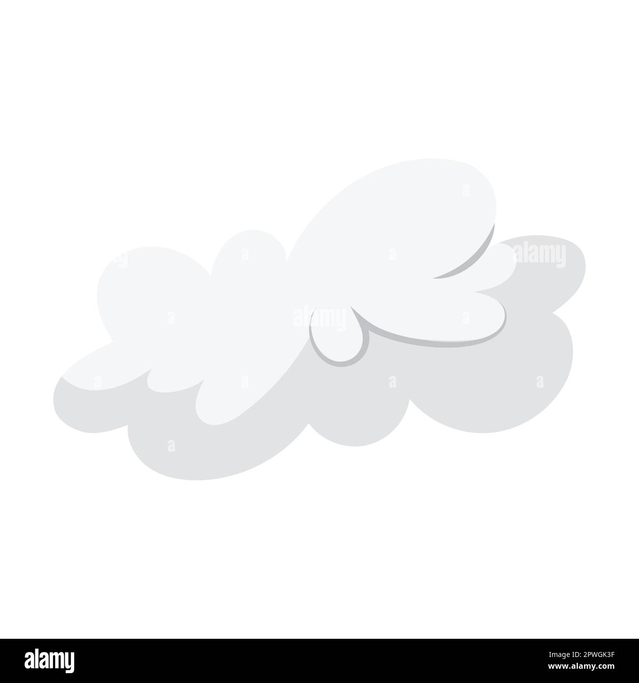 Funny round cloud shape flat vector illustration. Cloudy sky element ...