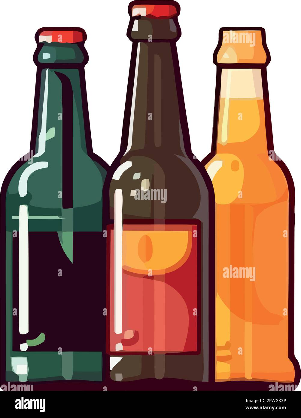 three beers drinks bottles Stock Vector Image & Art - Alamy