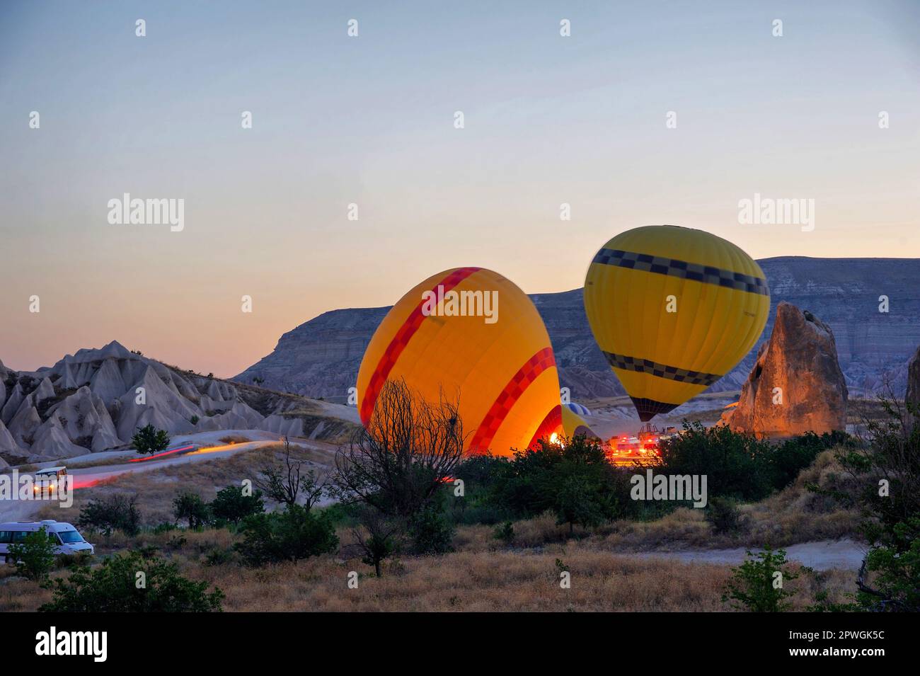 Large-scale panoramic view of Cappadocia, natural geological formations ...