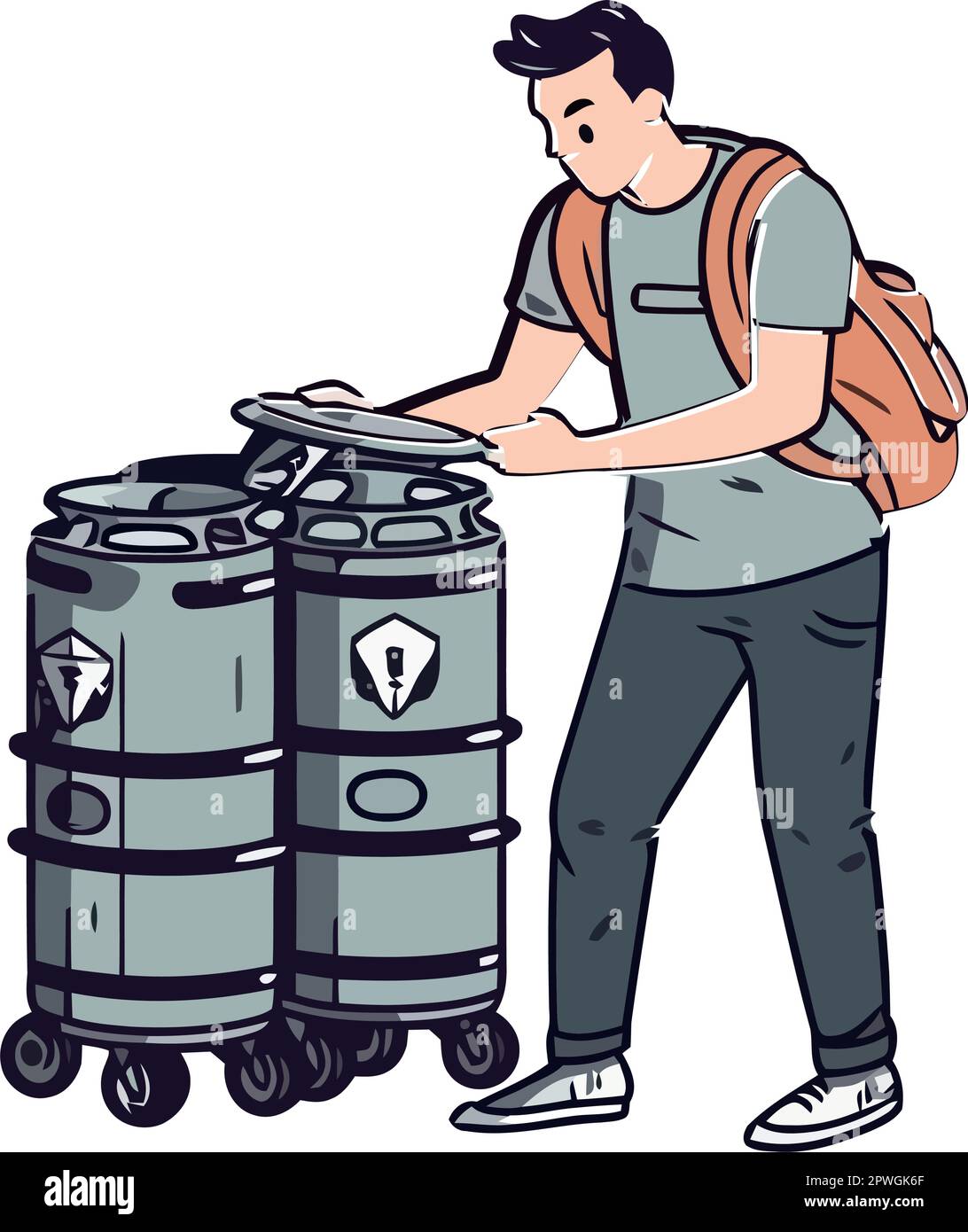 Stainless barrels Stock Vector Images - Alamy