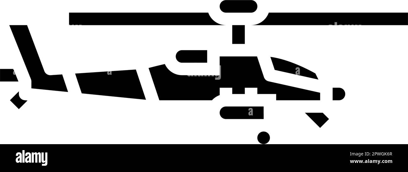 helicopter weapon war glyph icon vector illustration Stock Vector Image ...