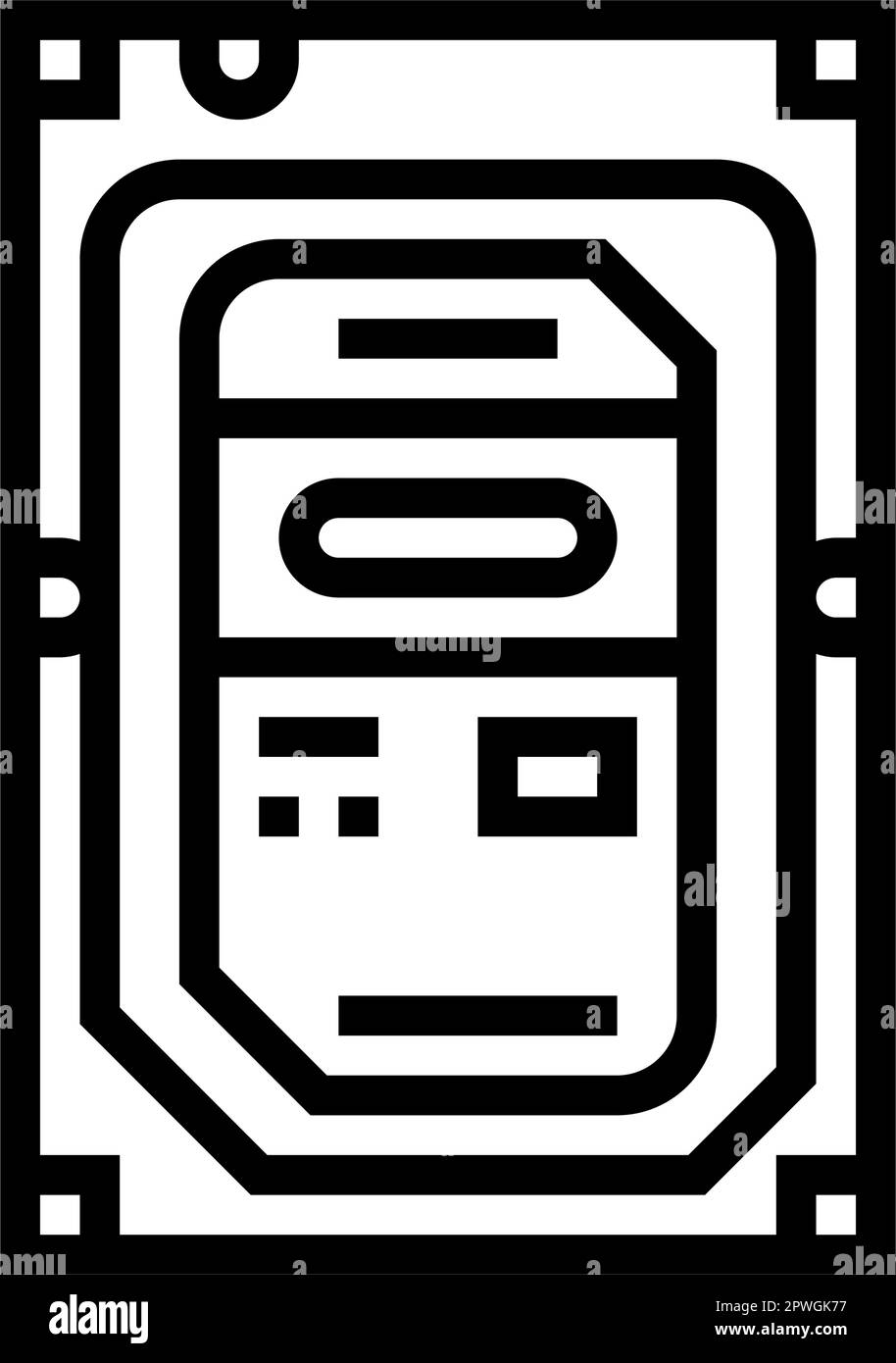 hard drive gaming pc line icon vector illustration Stock Vector Image ...