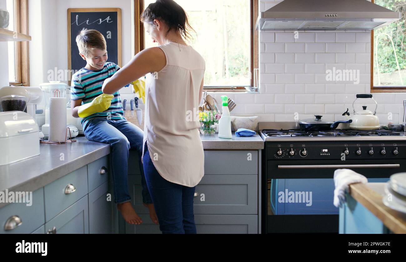 Kids rubber gloves hi-res stock photography and images - Alamy