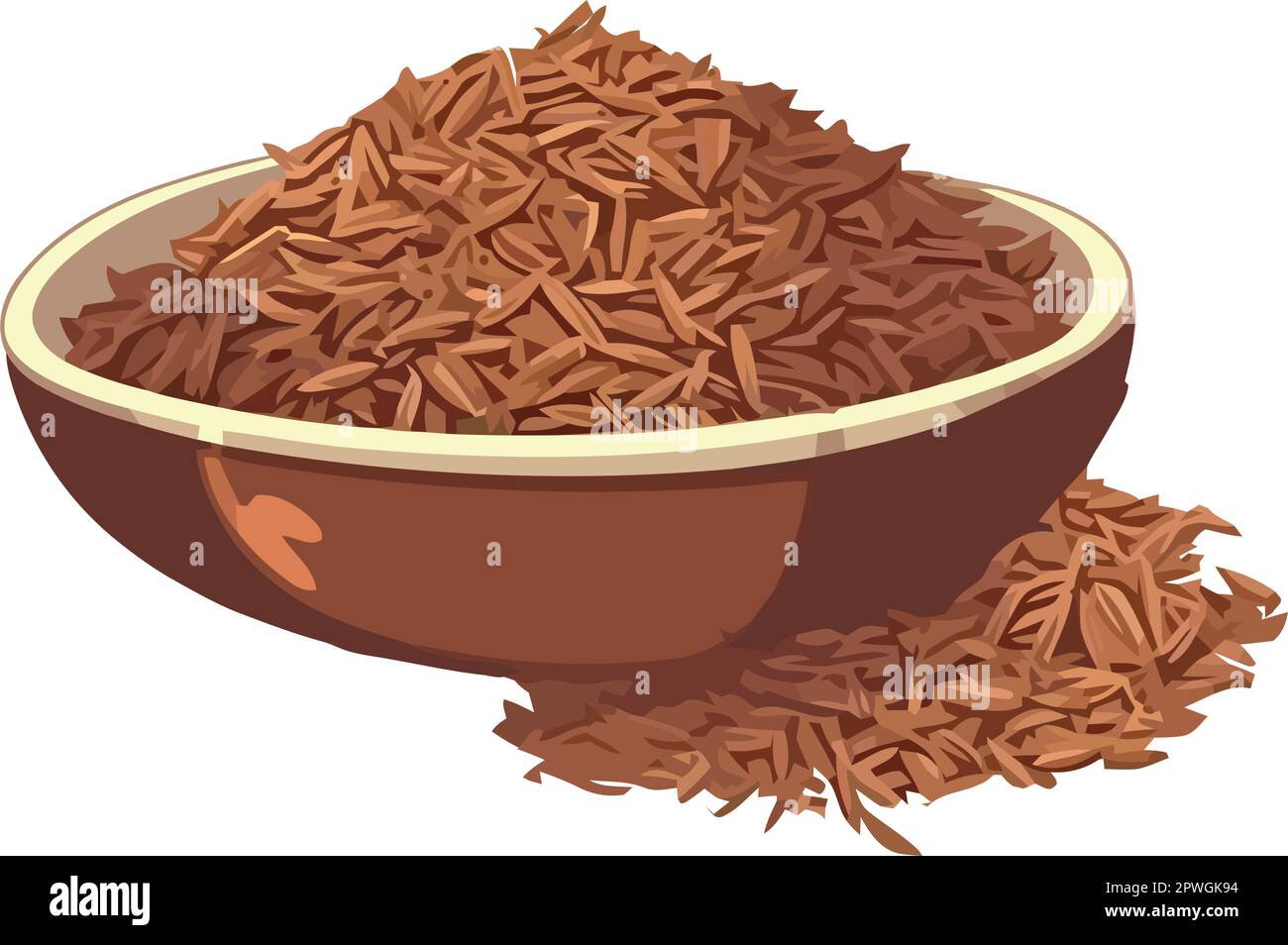 Healthy eating organic basmati rice on plate Stock Vector Image & Art ...