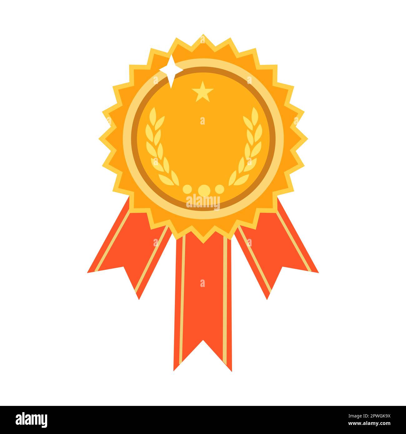 Gold award flat vector illustration. Collection of golden trophy and ...
