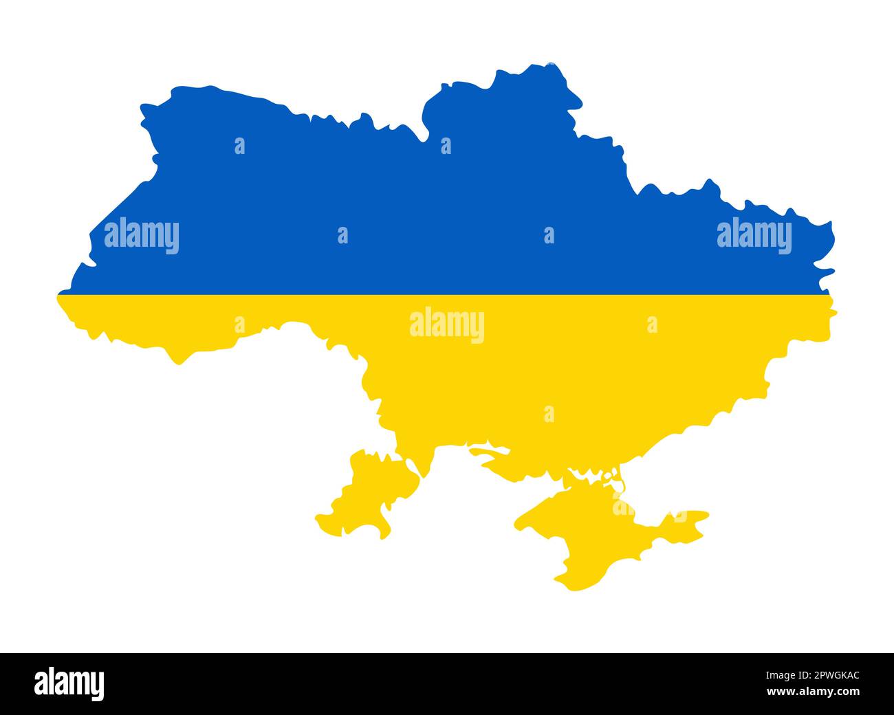 Vector Illustration of the Flag Incorporated Into the Map of Ukraine ...