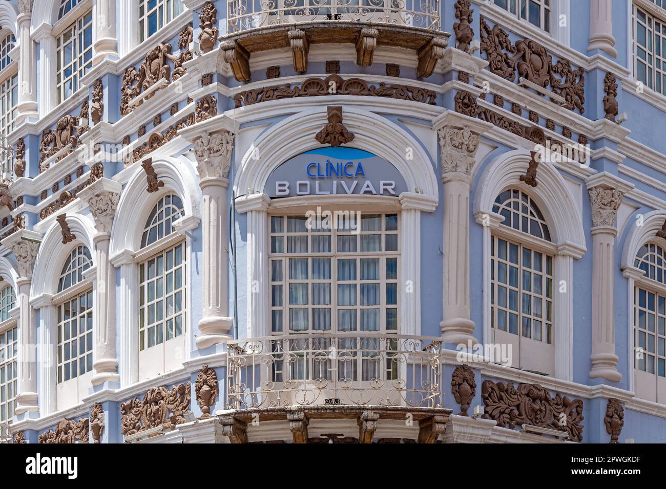 Colonial style architecture of the bolivar clinic Stock Photo - Alamy