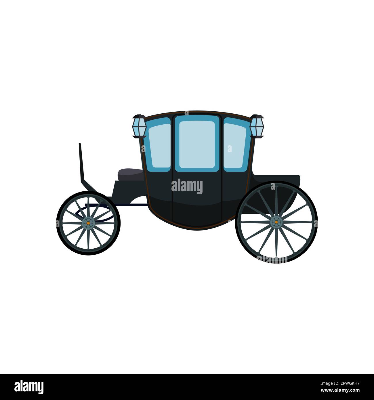 Black carriage for royals without horses vector illustration Stock ...