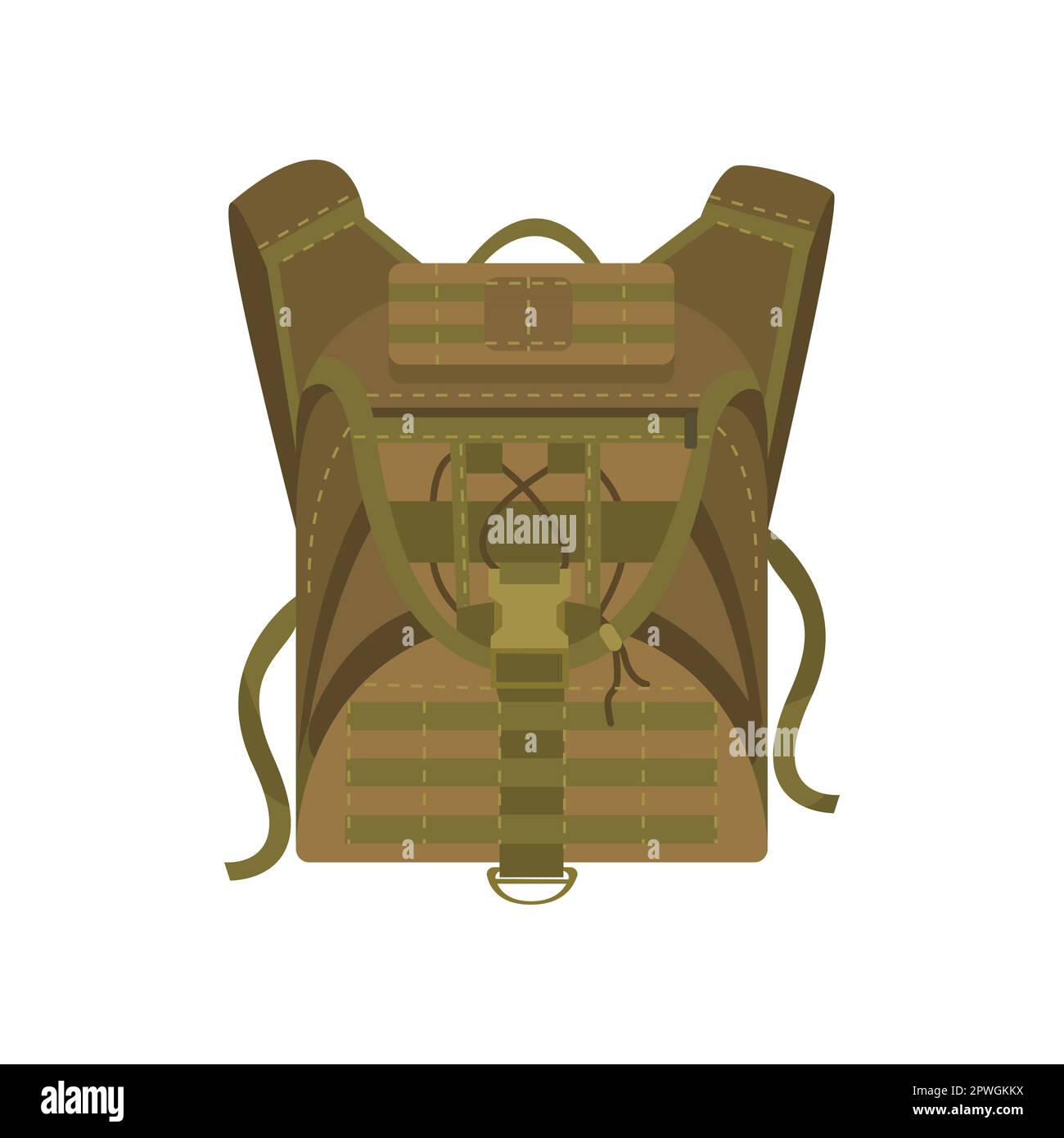 Camouflage camping backpack cartoon illustration Stock Vector Image ...