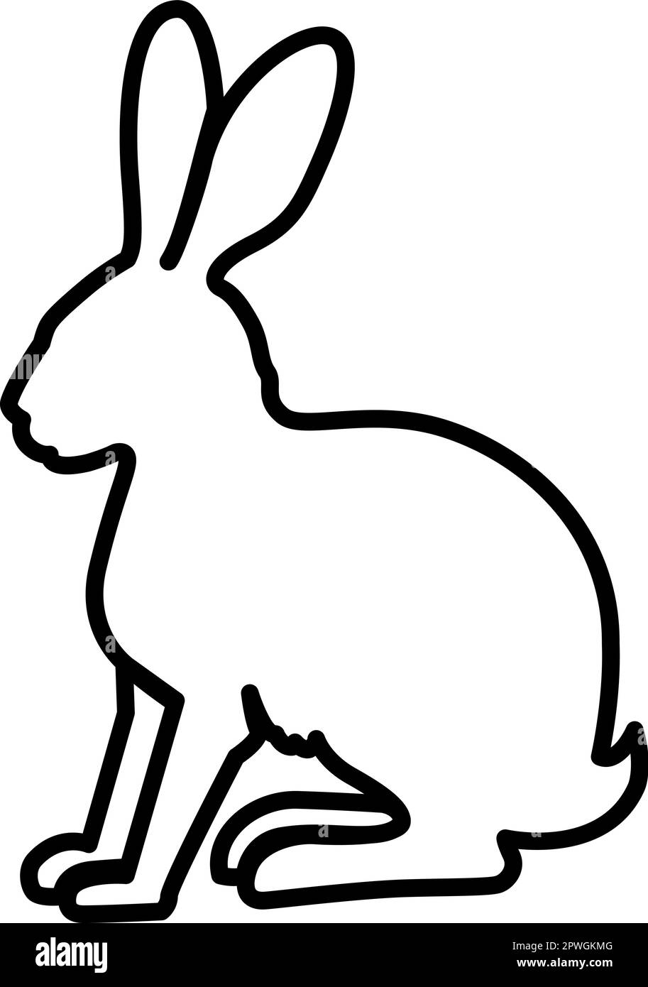 Hare icon line isolated on white background vector Stock Vector Image ...