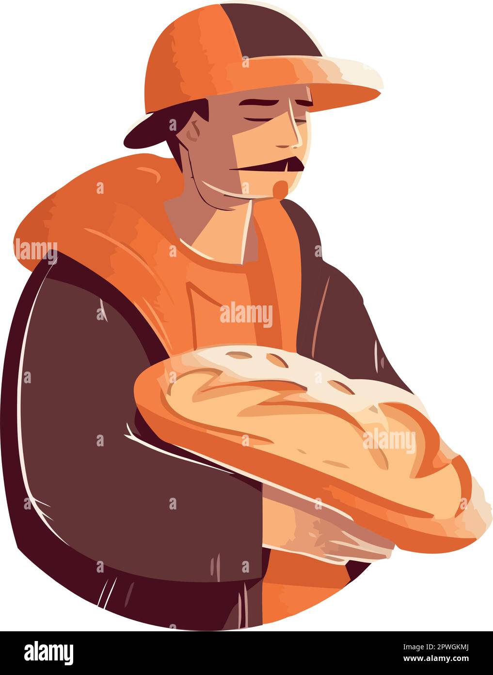 Construction worker eating Stock Vector Images - Alamy