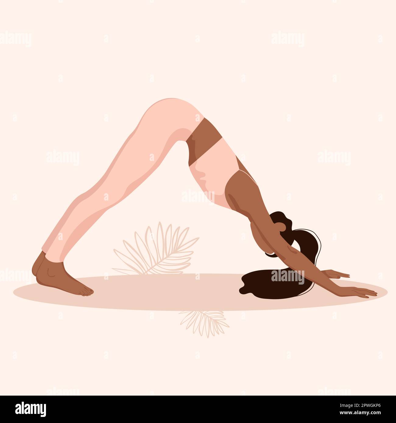 beautiful girl is doing yoga.downward facing dog.adho mukha shvanasana ...