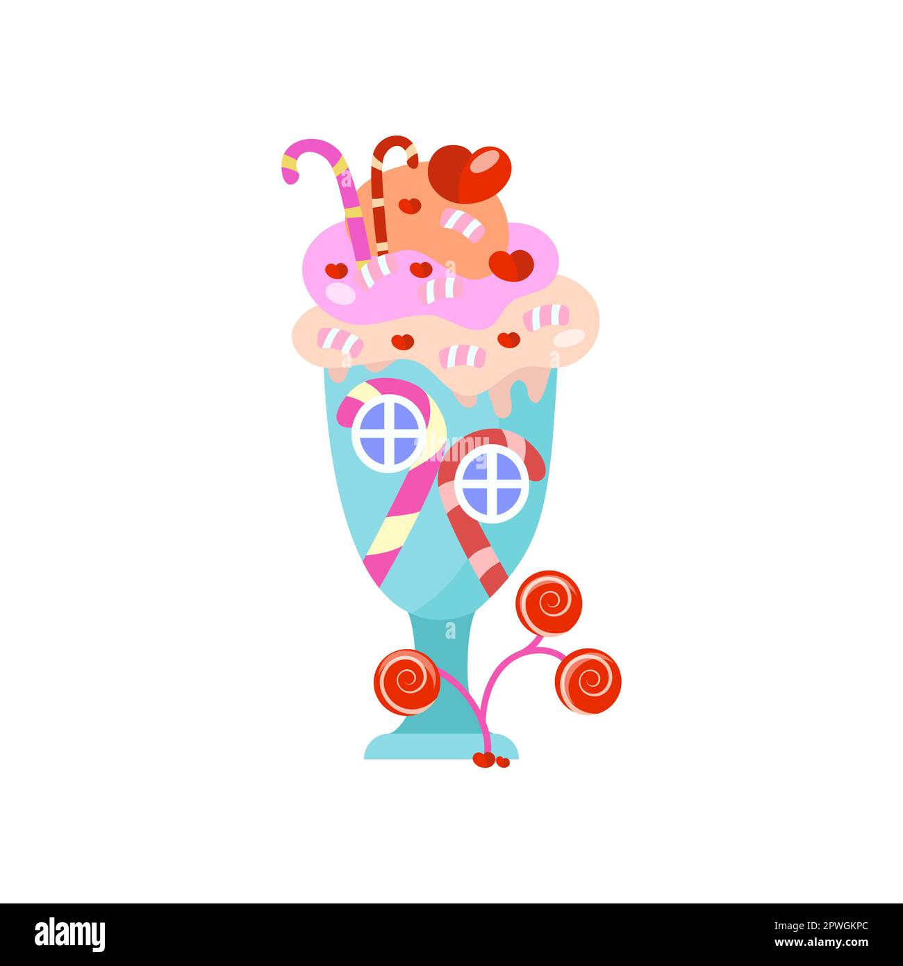 Milkshake house cartoon illustration Stock Vector Image & Art - Alamy