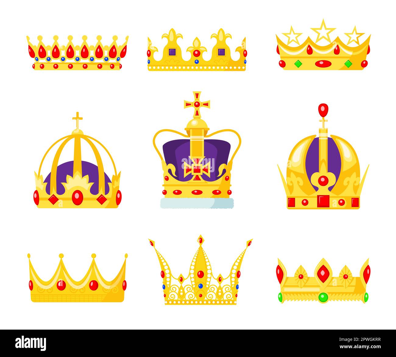 Monarch crown set Stock Vector Image & Art - Alamy
