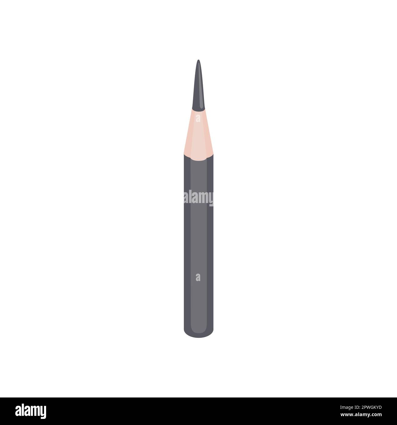 Grey sharp short pencil cartoon illustration Stock Vector Image & Art ...