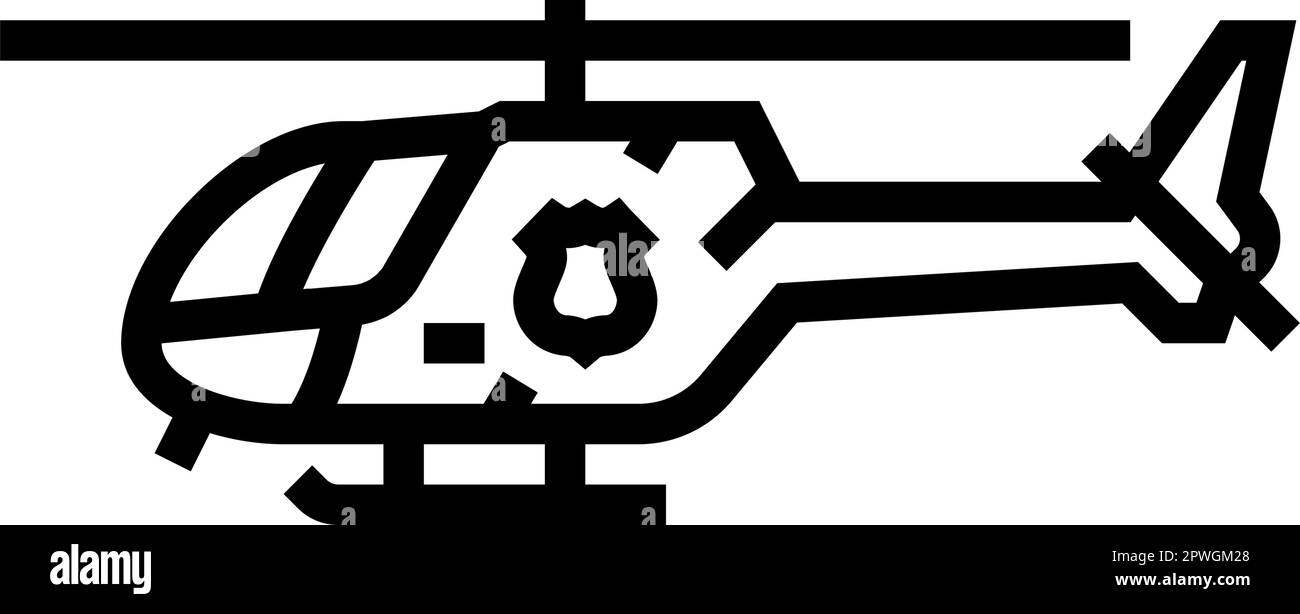 police helicopter crime line icon vector illustration Stock Vector ...