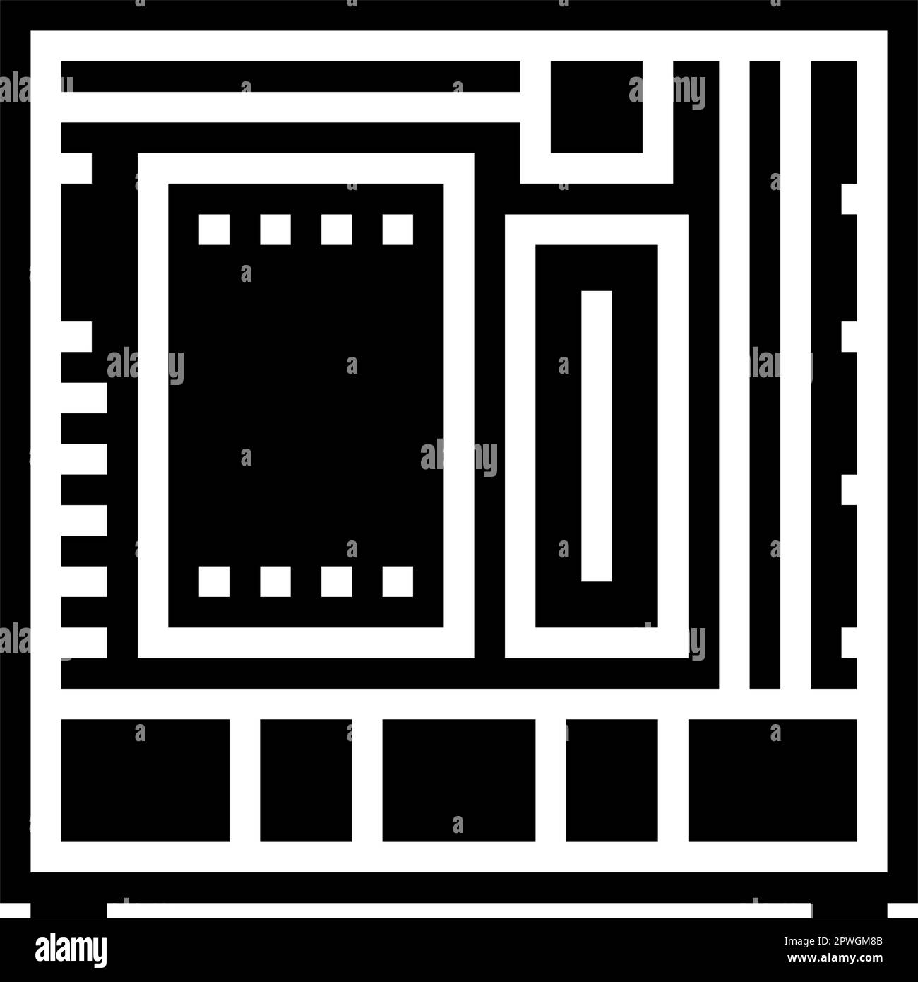 computer case gaming pc glyph icon vector illustration Stock Vector ...