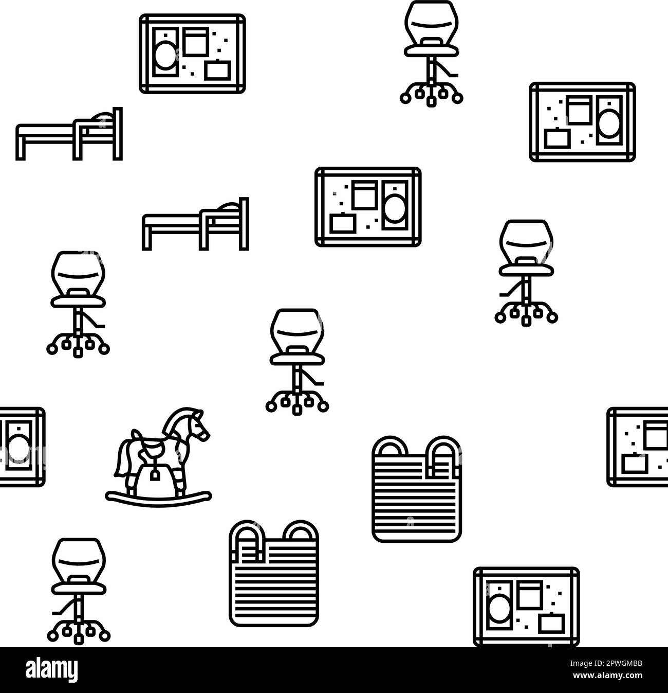 Kid room desk interior Black and White Stock Photos & Images - Alamy