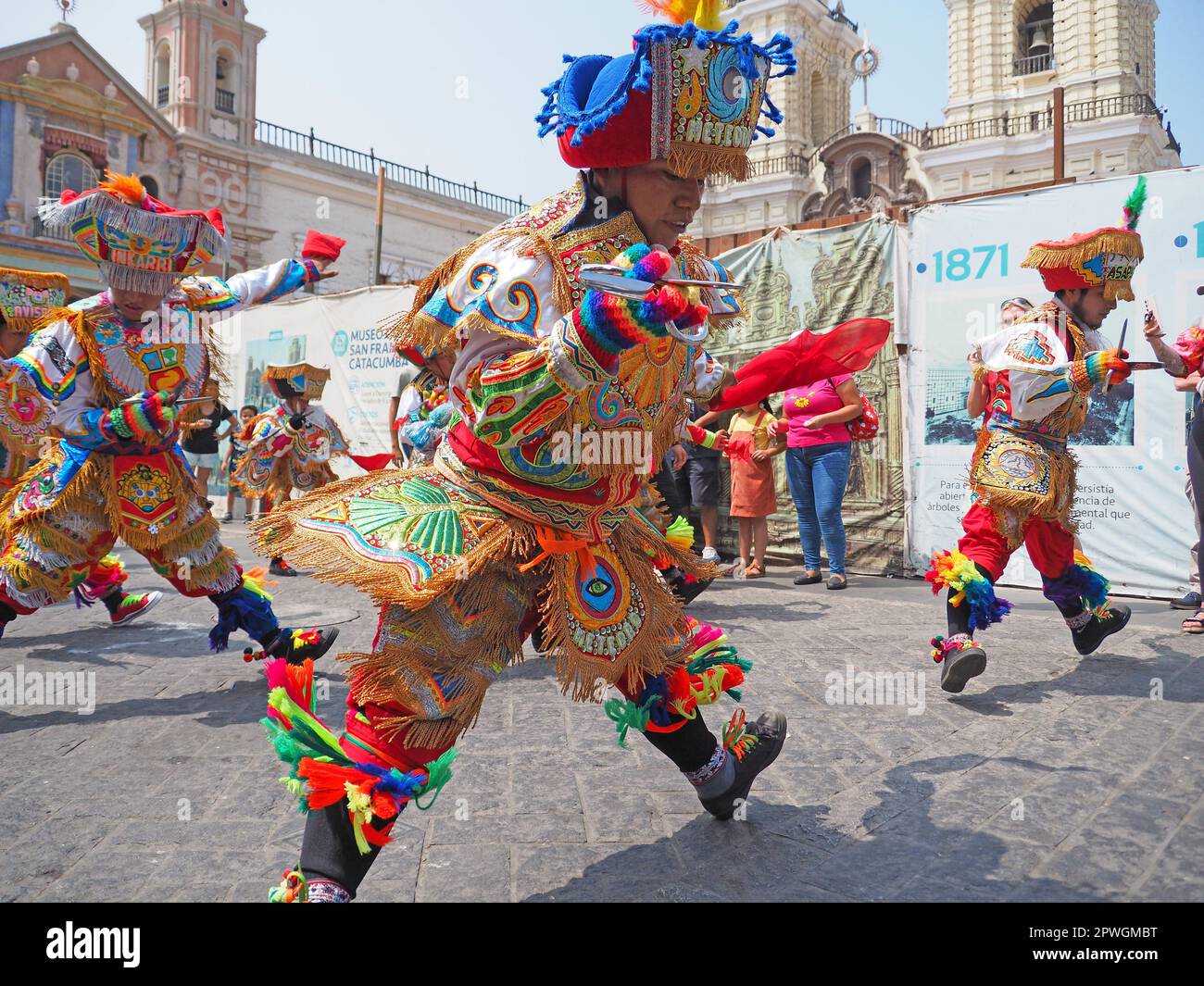 Lima, Peru. 30th Apr, 2023. Dancers performing the traditional ...